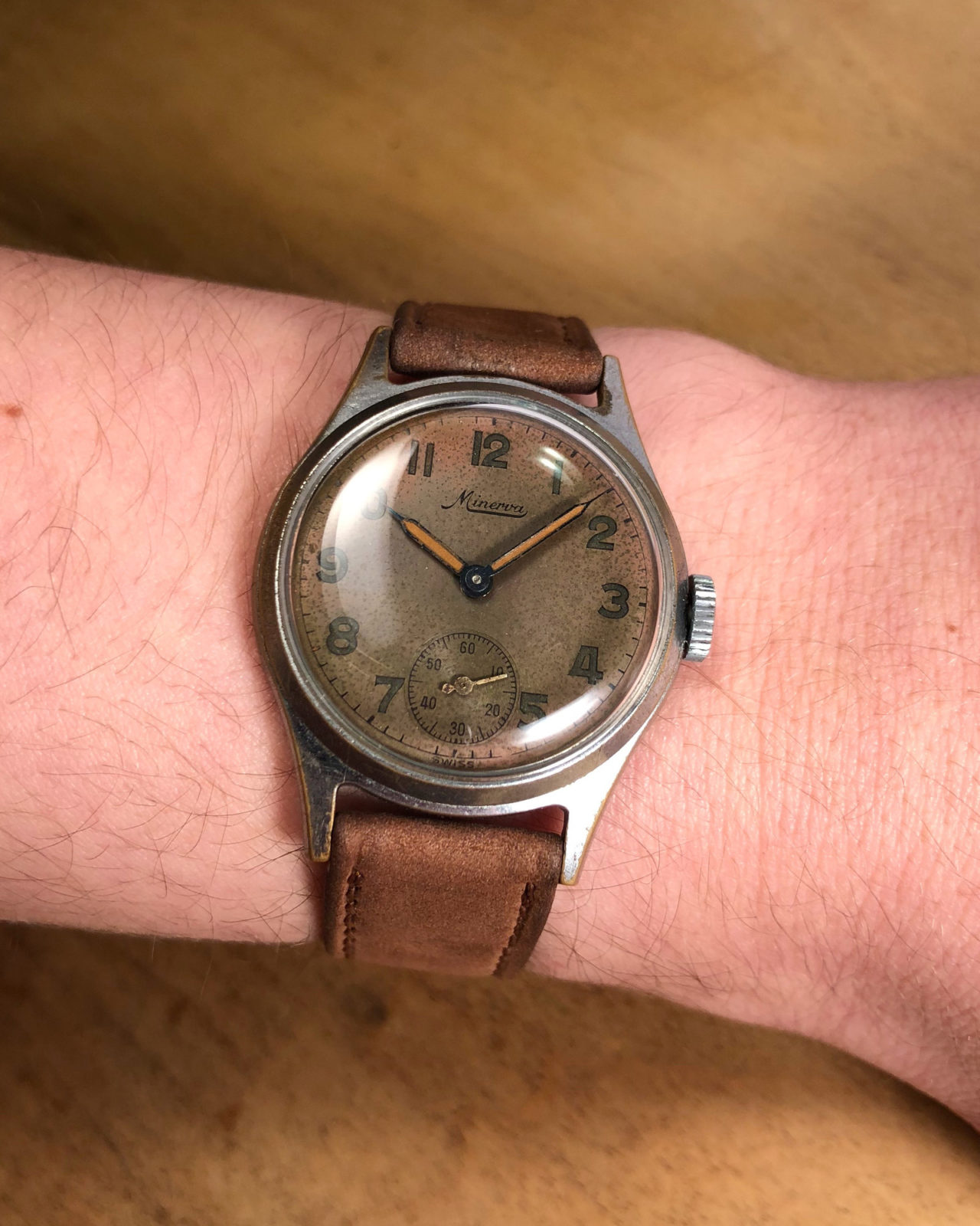 Minerva military style tropical dial fully serviced – Brussels Vintage ...