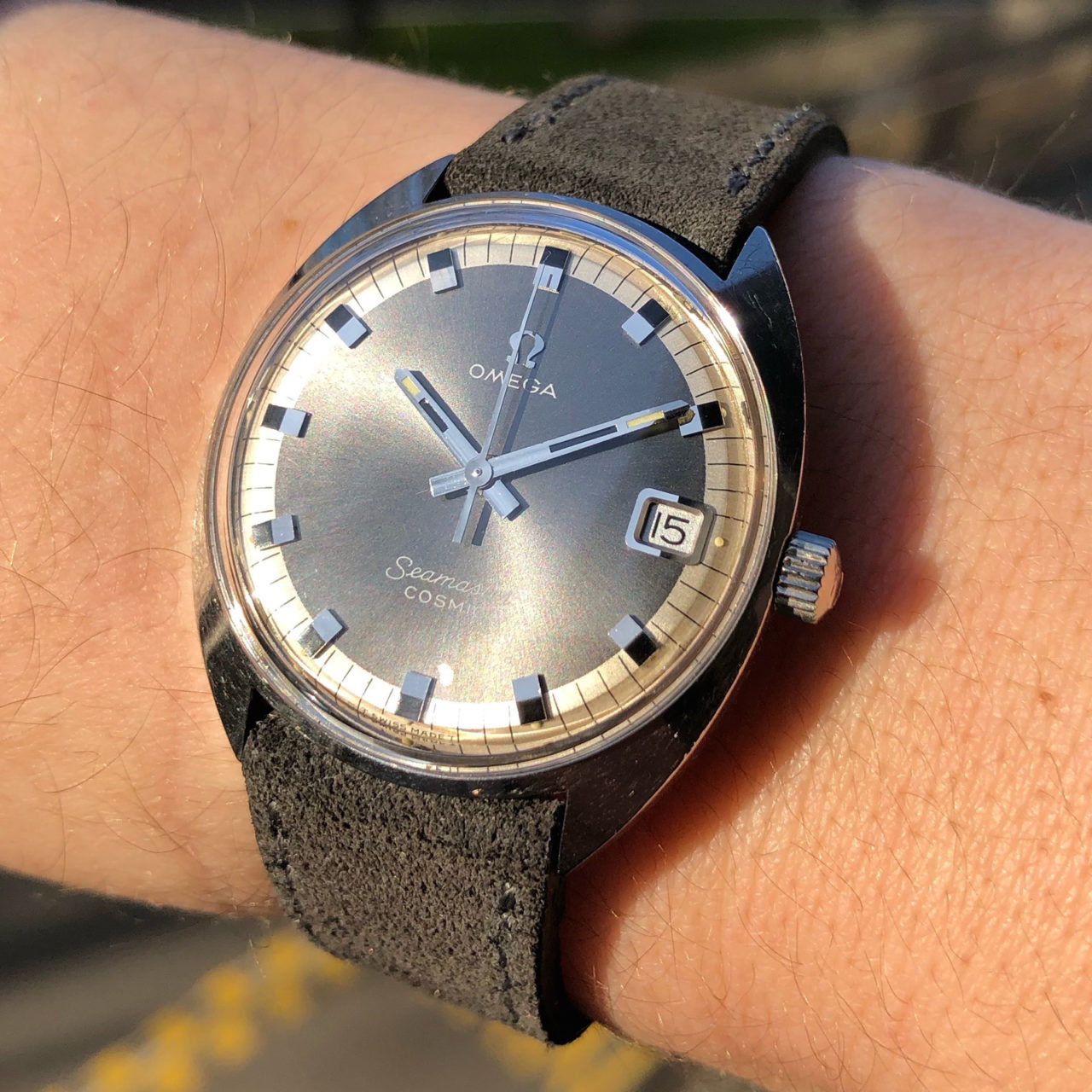 Omega Seamaster Cosmic two-tone grey dial ref. 136.016 fully serviced – Brussels Vintage Watches