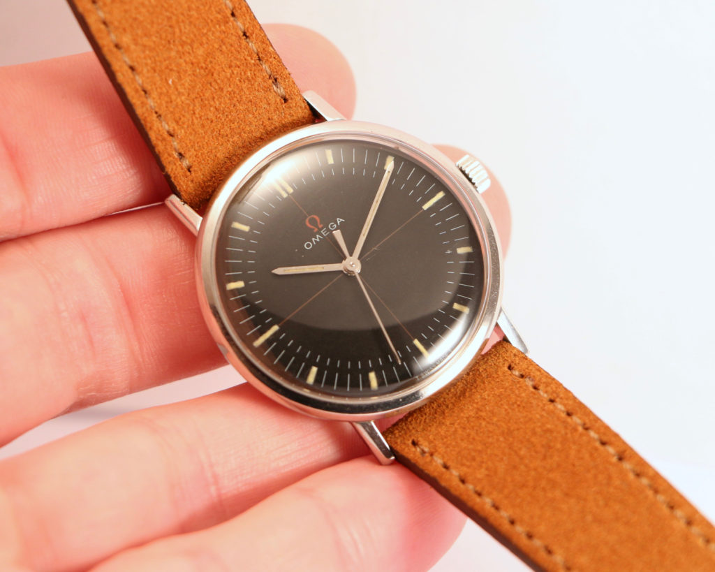 Rare Omega with black “technical” dial ref. 131.019 fully serviced ...