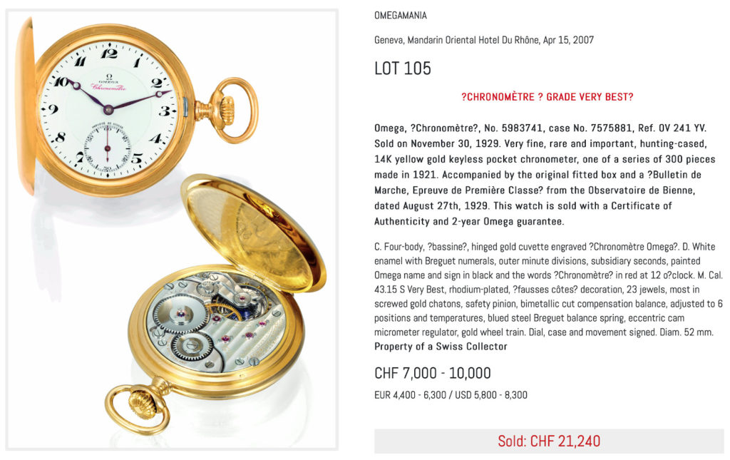 Rare Omega Chronometer pocket watch 18K gold – Brussels Vintage Watches