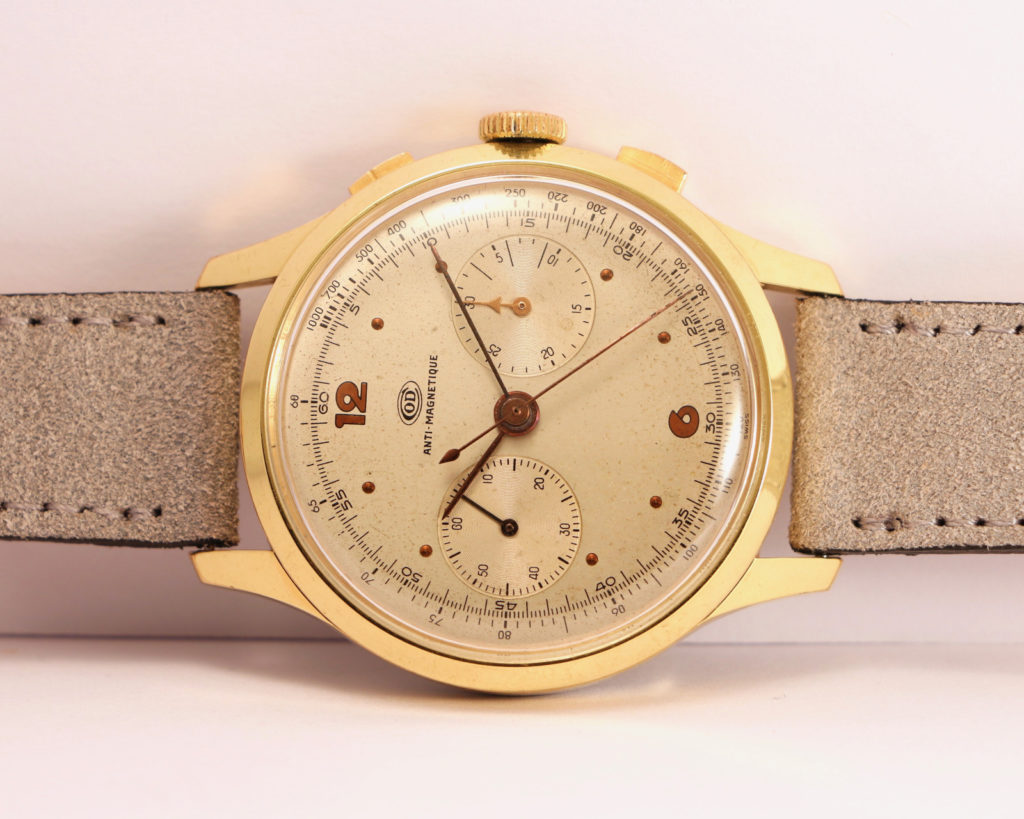 Vintage Oversize chronograph 2 subdials gold plated fully serviced ...
