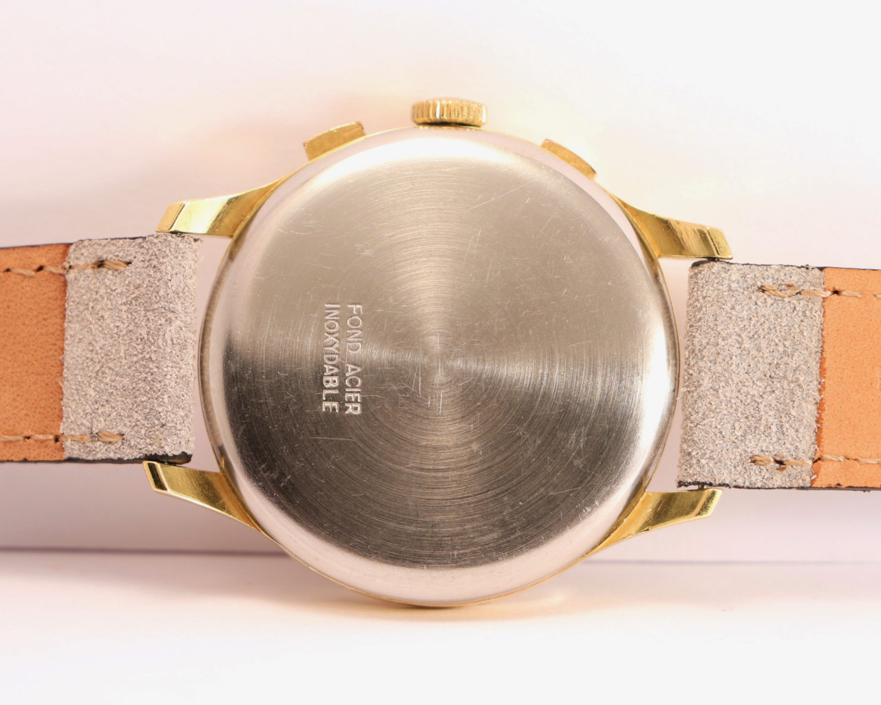 Vintage Oversize chronograph 2 subdials gold plated fully serviced ...