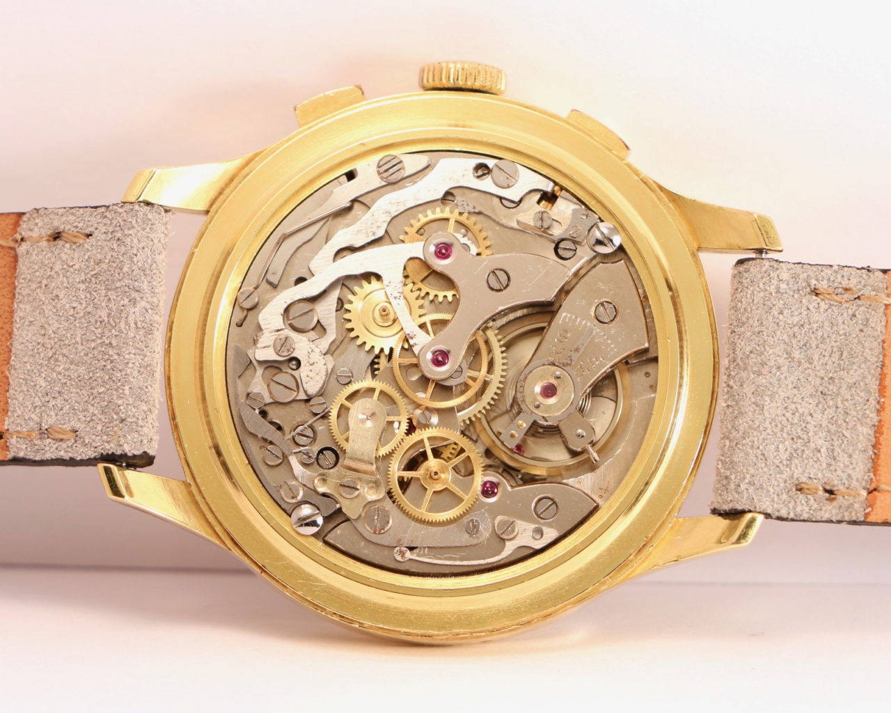 Vintage Oversize chronograph 2 subdials gold plated fully serviced ...