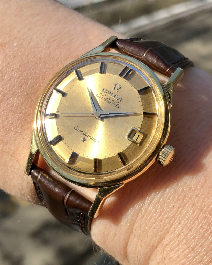 Superbe Omega Constellation Pie-Pan « De Luxe » or jaune 18K ref ...