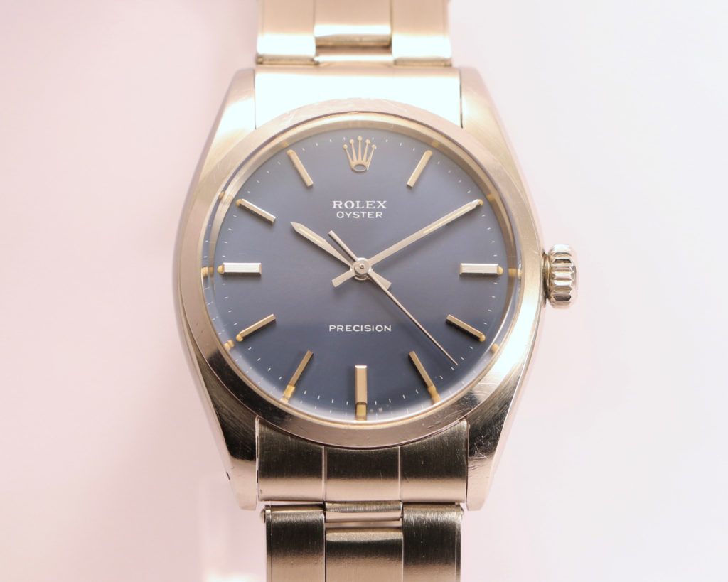 Rolex Oyster Precision ref. 6422 beautiful blue dial on riveted ...