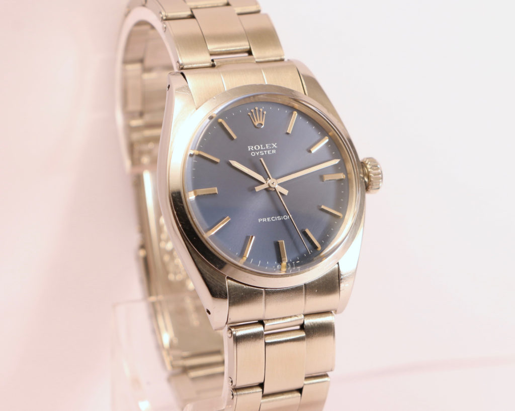 Rolex Oyster Precision ref. 6422 beautiful blue dial on riveted ...