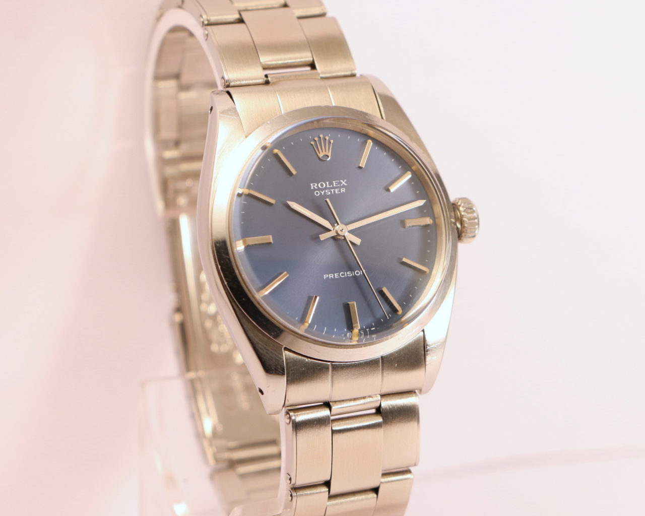 Rolex Oyster Precision ref. 6422 beautiful blue dial on riveted ...