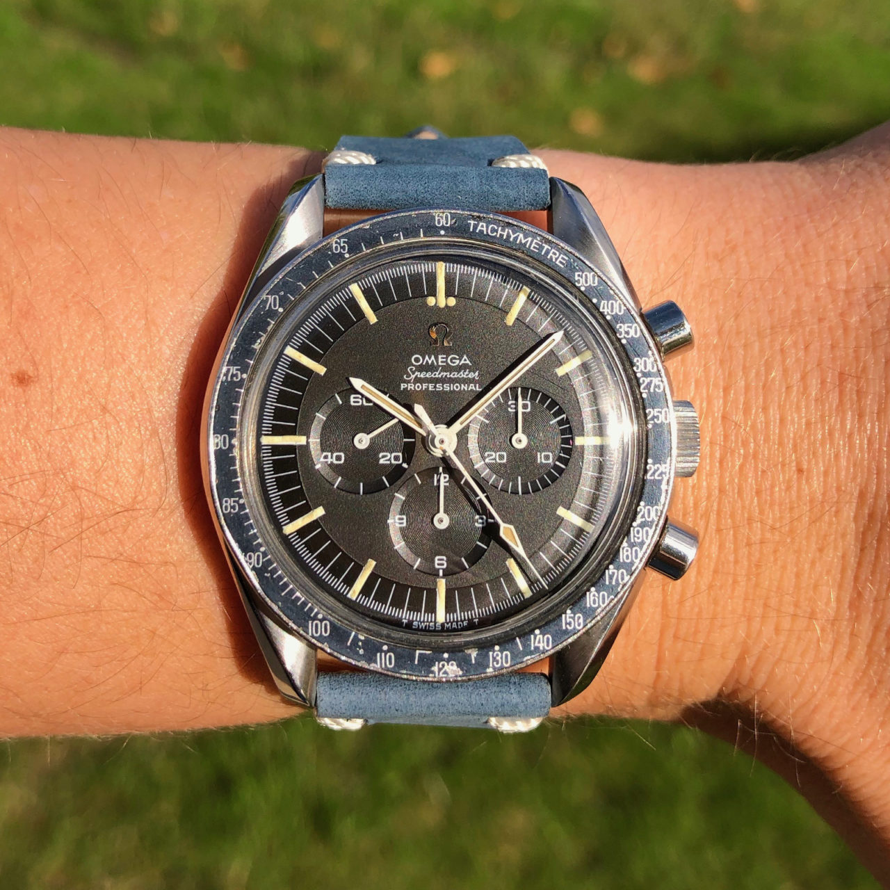 Very nice Omega Speedmaster Pre-Moon 145.012-67 cal. 321 blue bezel ...