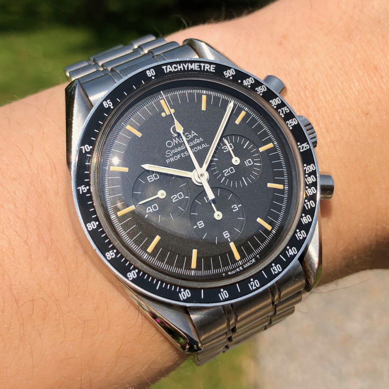 Extremely rare Omega Speedmaster vintage 145.022 “Blue Hesalite” circa ...