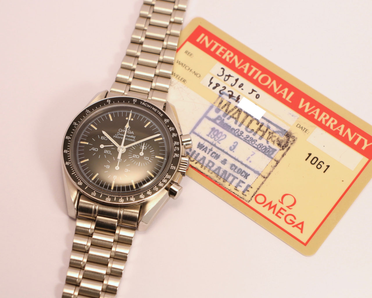 Omega Speedmaster vintage 3590.50 “Long S” dial with original papers ...