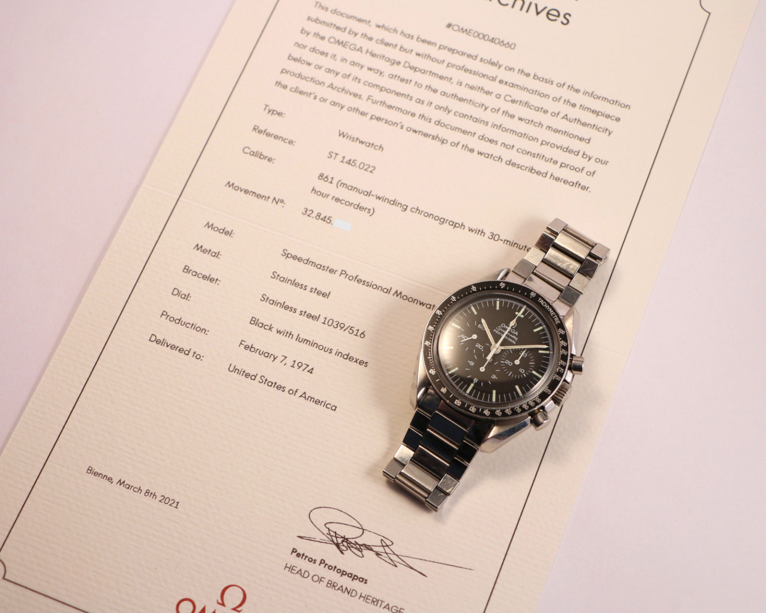 Rare Omega Speedmaster 145.022-69 “Straight Writing” in beautiful ...