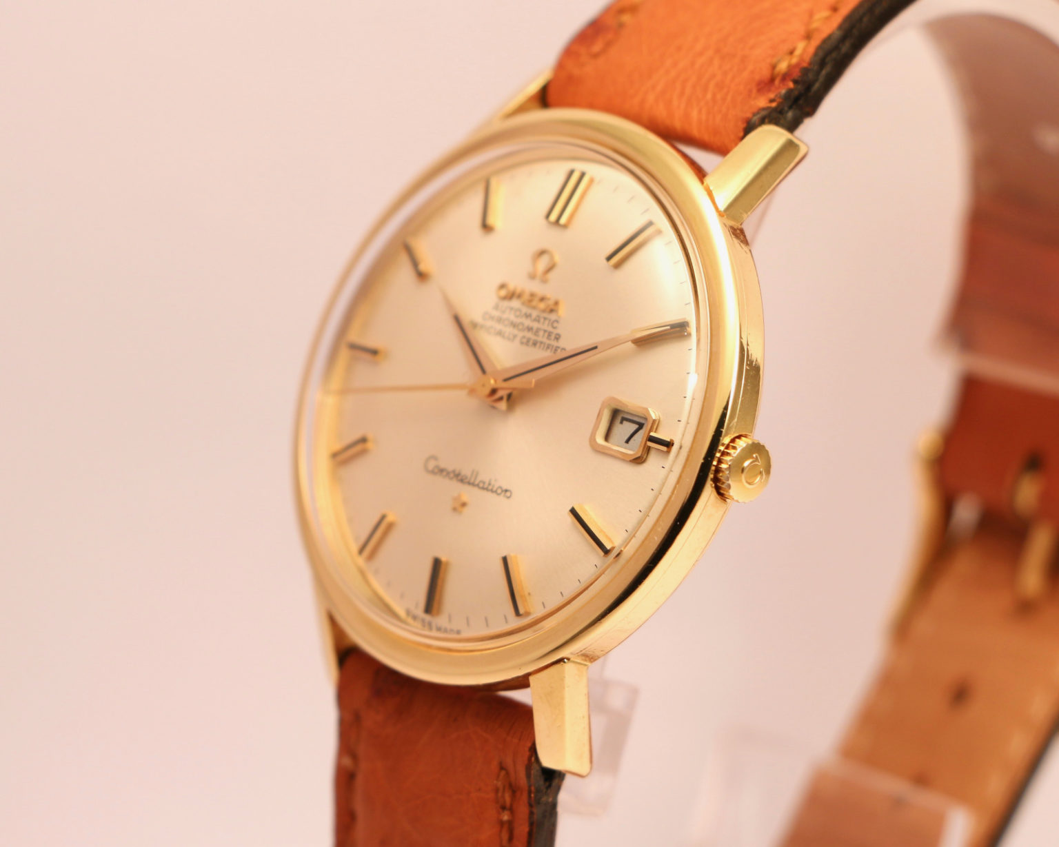 Superbe Omega Constellation ref. 168.004 en or jaune 18K avec boîte d ...